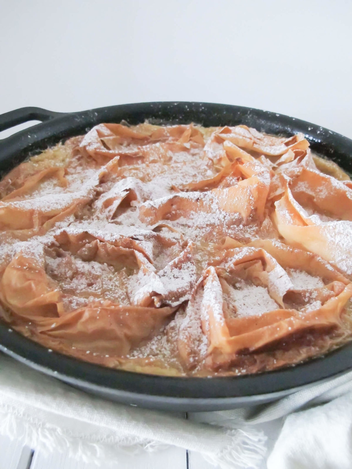 Ruffled Milk Pie Skillet Recipe (Galatopita) - ririsgreekeats.com