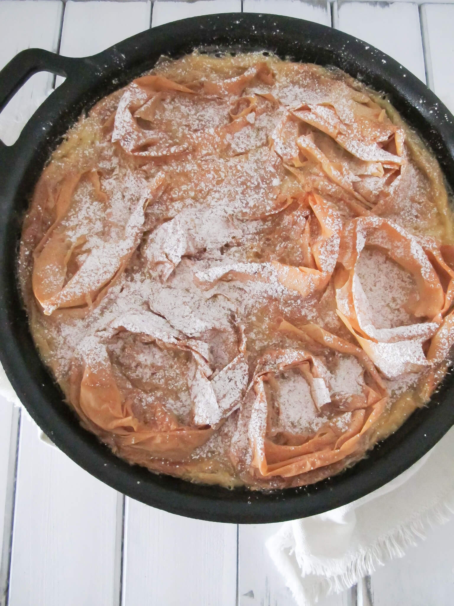 Ruffled Milk Pie Skillet Recipe (Galatopita) - ririsgreekeats.com