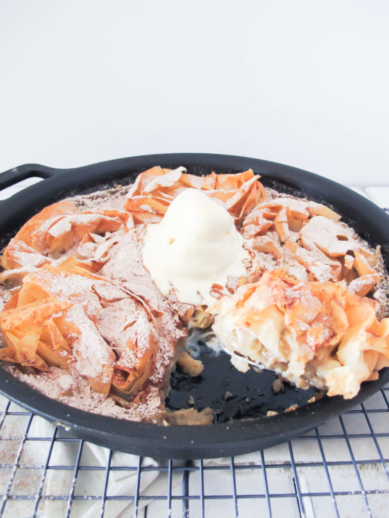 Ruffled Milk Pie Skillet Recipe (Galatopita) - ririsgreekeats.com