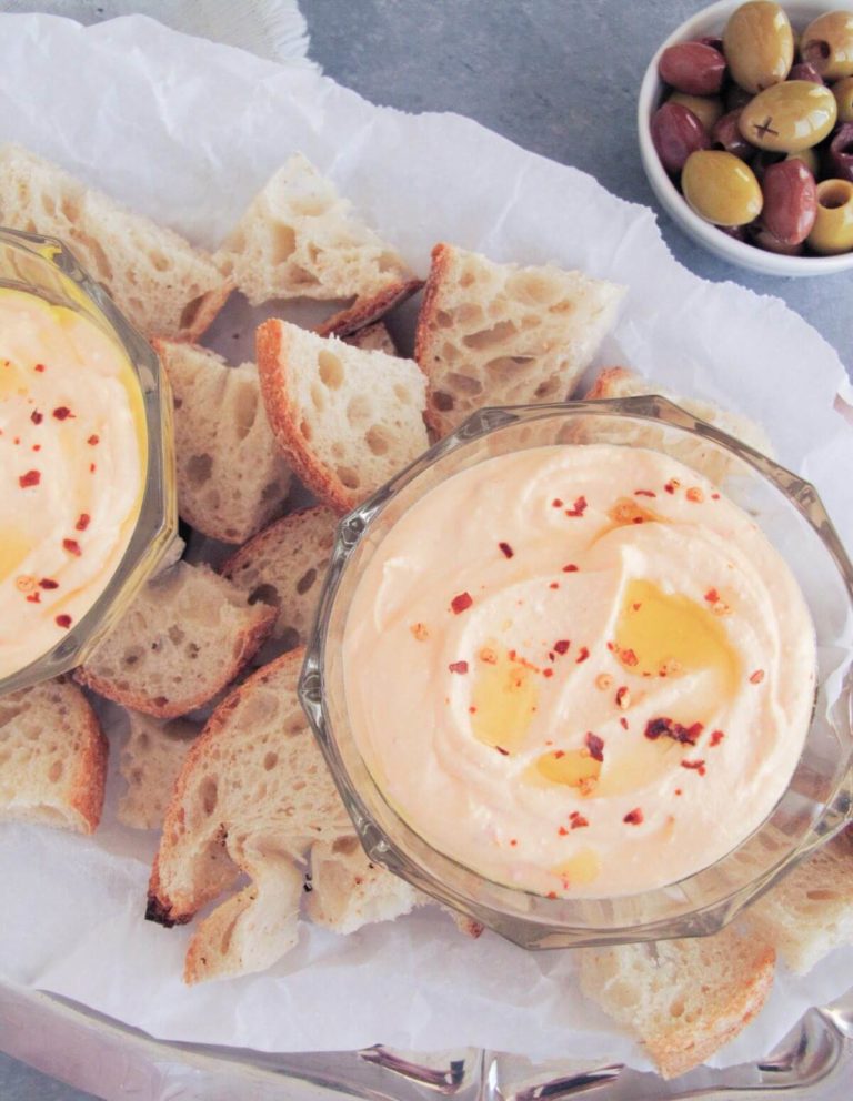 Quick Spicy Feta Cheese Dip (Tirokafteri) - ririsgreekeats.com