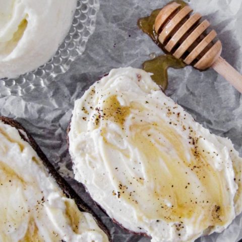 Creamy Whipped Ricotta Toast With Honey - ririsgreekeats.com