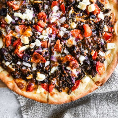 Best Homemade Greek Pizza With Feta Cheese and Garlic Butter ...